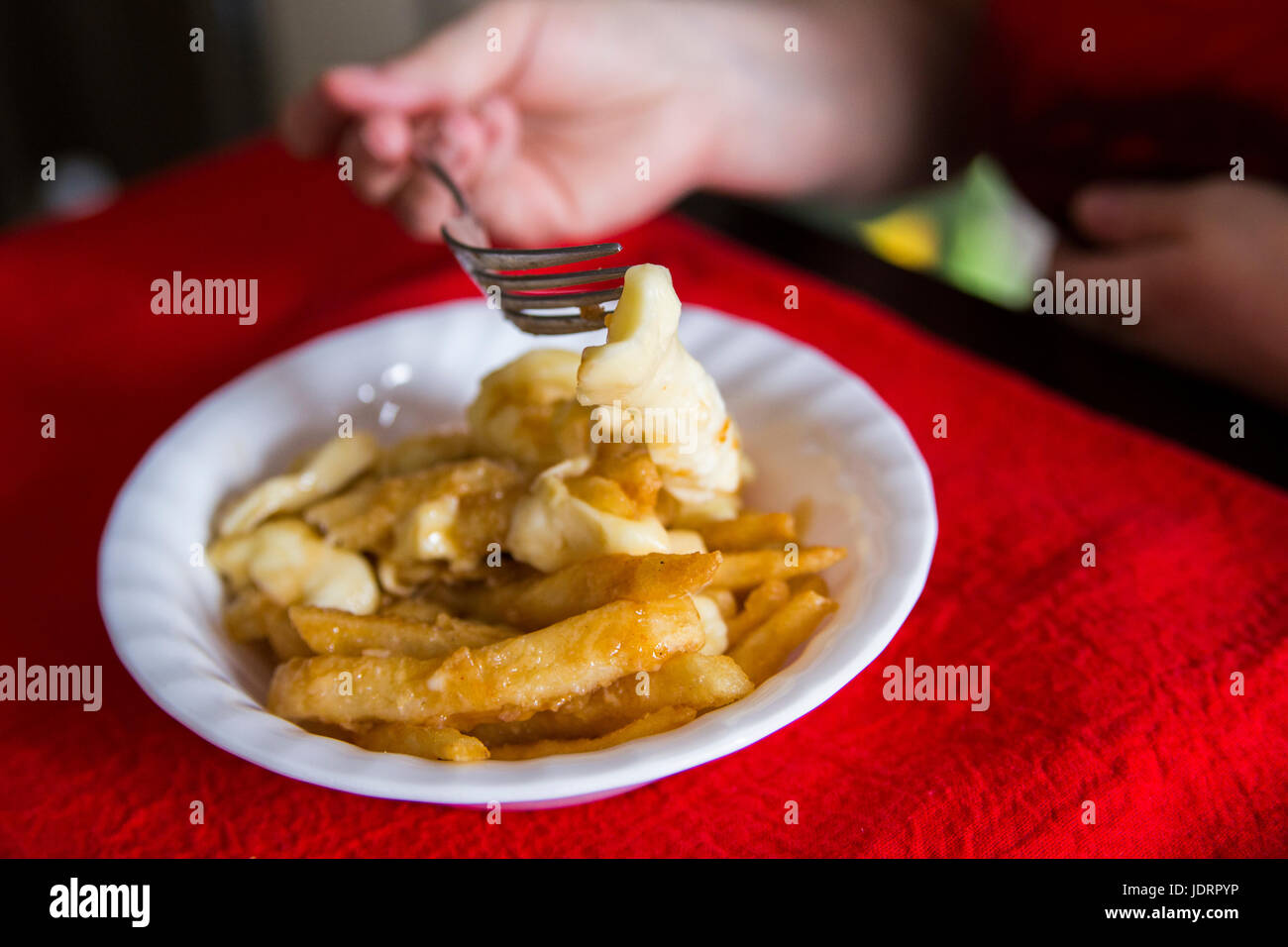 Poutine quebec meal with french fries, gravy and cheese curds Stock ...