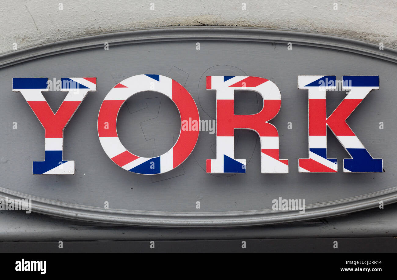 union jack York sign Stock Photo - Alamy