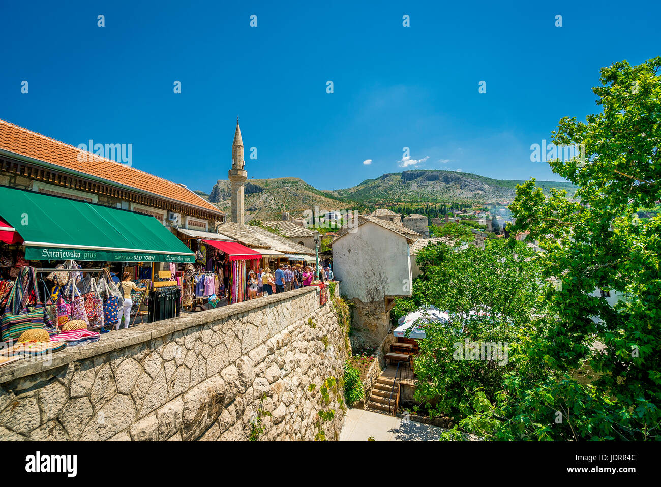 Local markets are visited by the crowds of tourists each day in Mostar ...