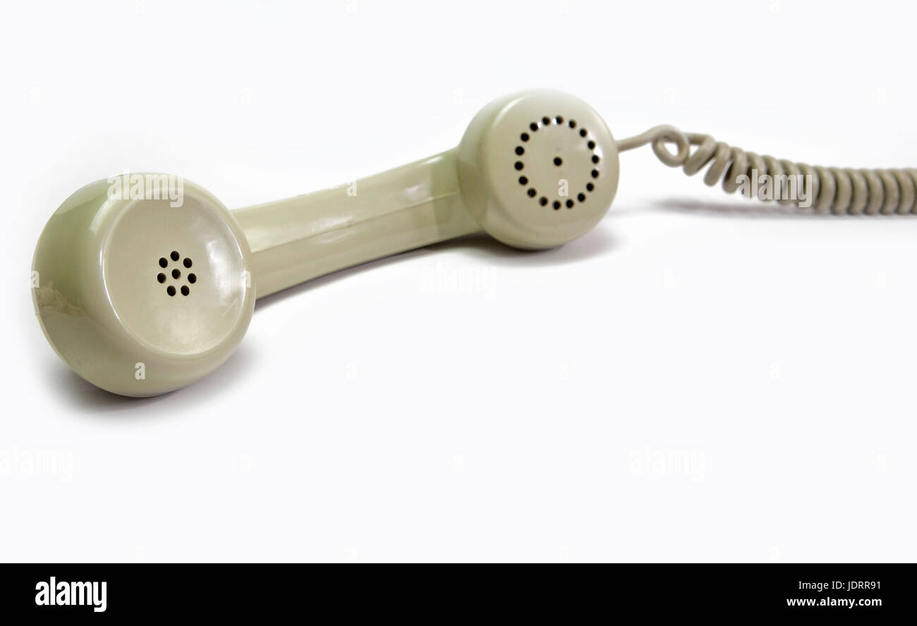 Vintage telephone receiver isolated on white background Stock Photo - Alamy