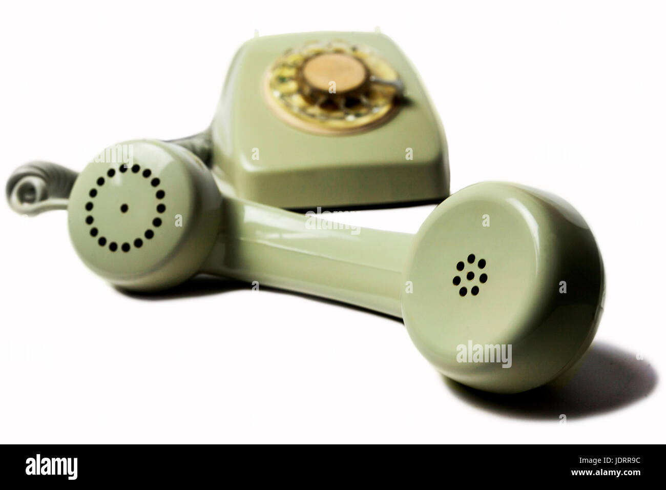 Vintage telephone receiver isolated on white background Stock Photo - Alamy