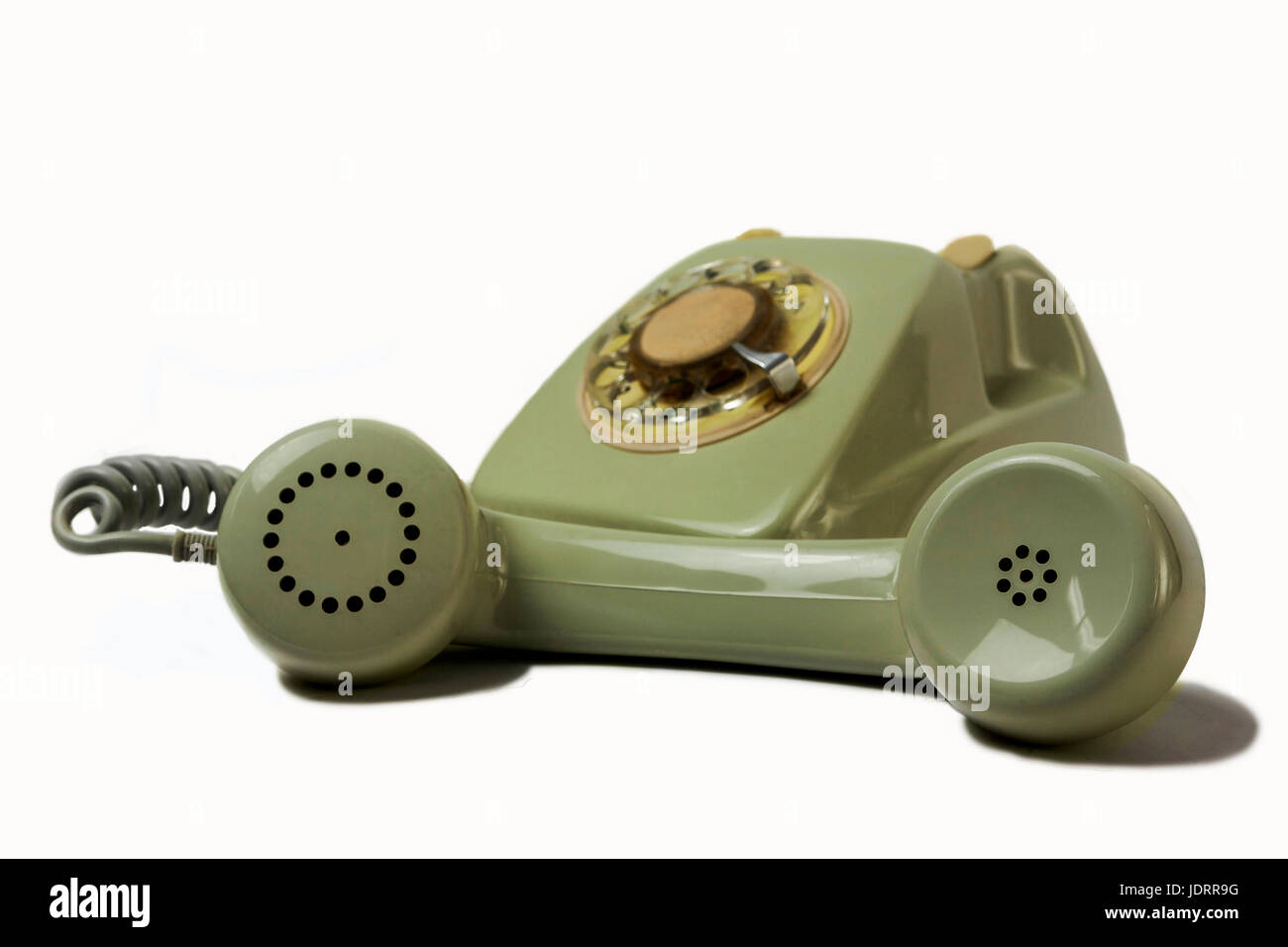 Vintage telephone receiver isolated on white background Stock Photo - Alamy
