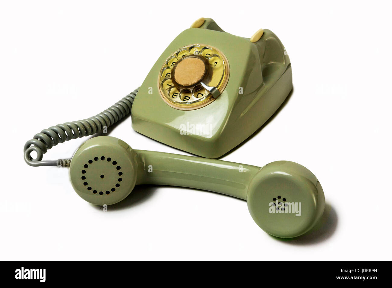 Vintage telephone receiver isolated on white background Stock Photo - Alamy