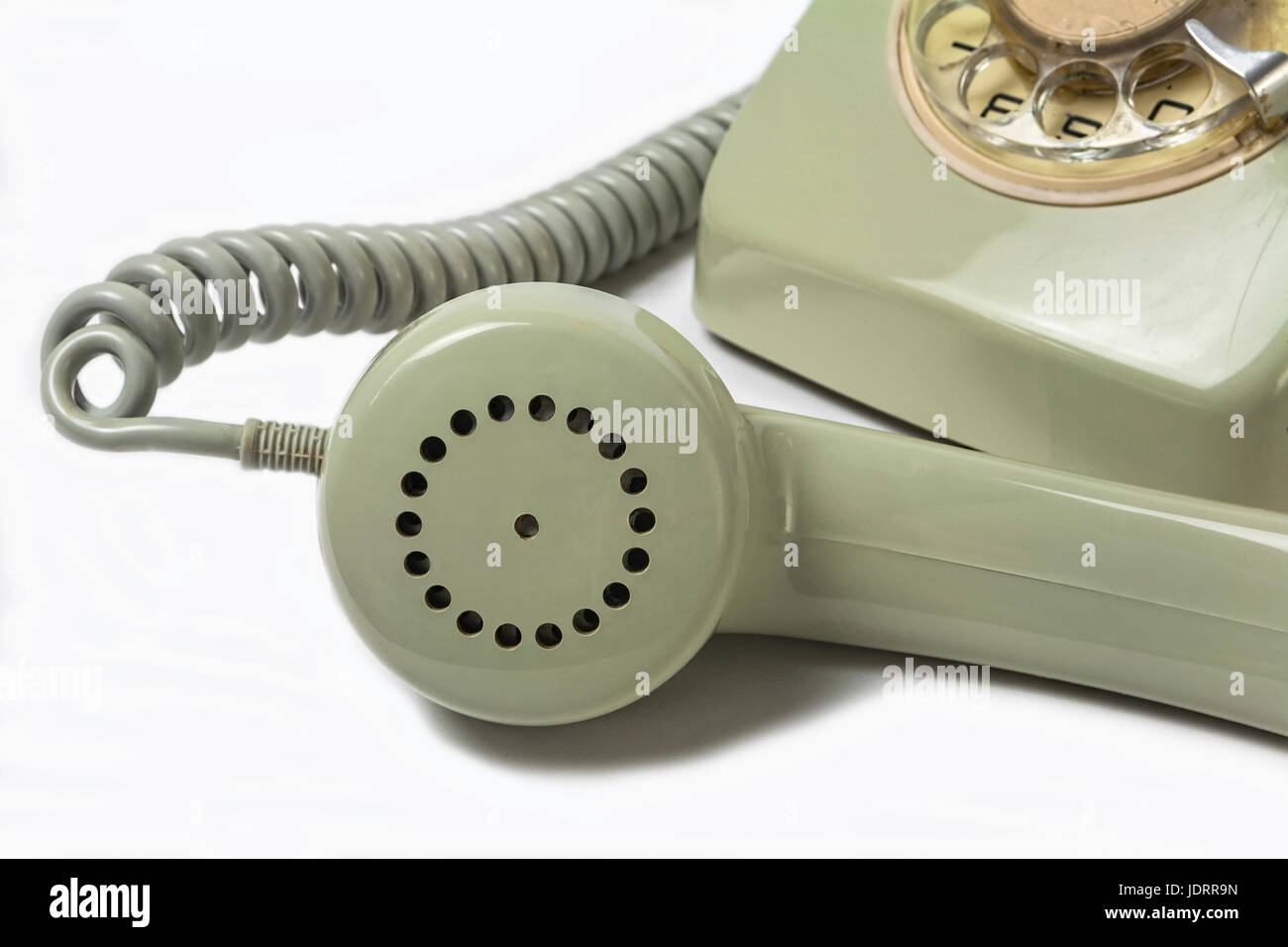 Vintage telephone receiver isolated on white background Stock Photo - Alamy