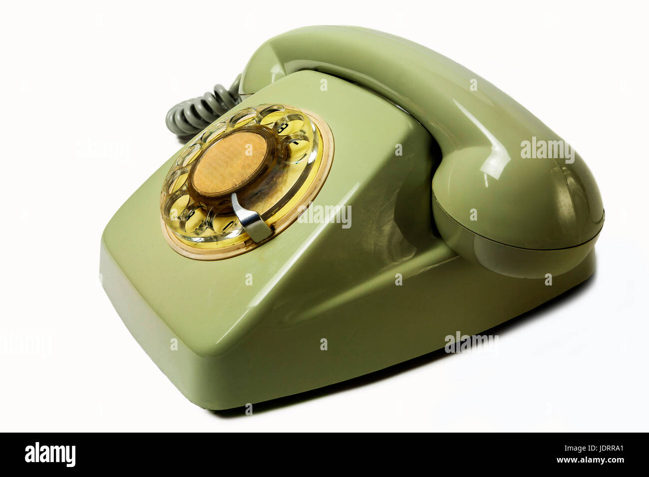 Vintage telephone receiver isolated on white background Stock Photo - Alamy