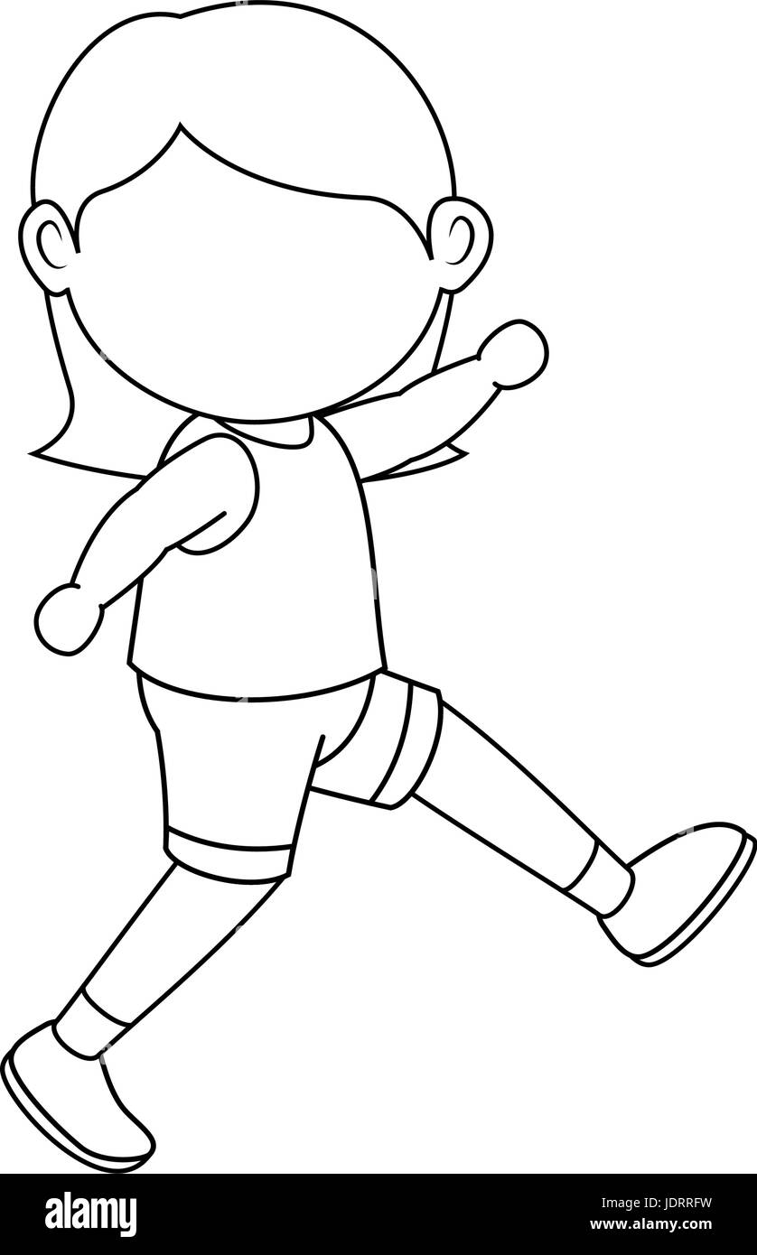 Girl running cartoon icon vector illustration graphic design Stock ...