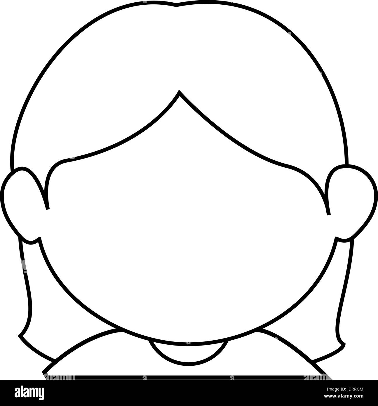 Girl face cartoon icon vector illustration graphic design Black and ...