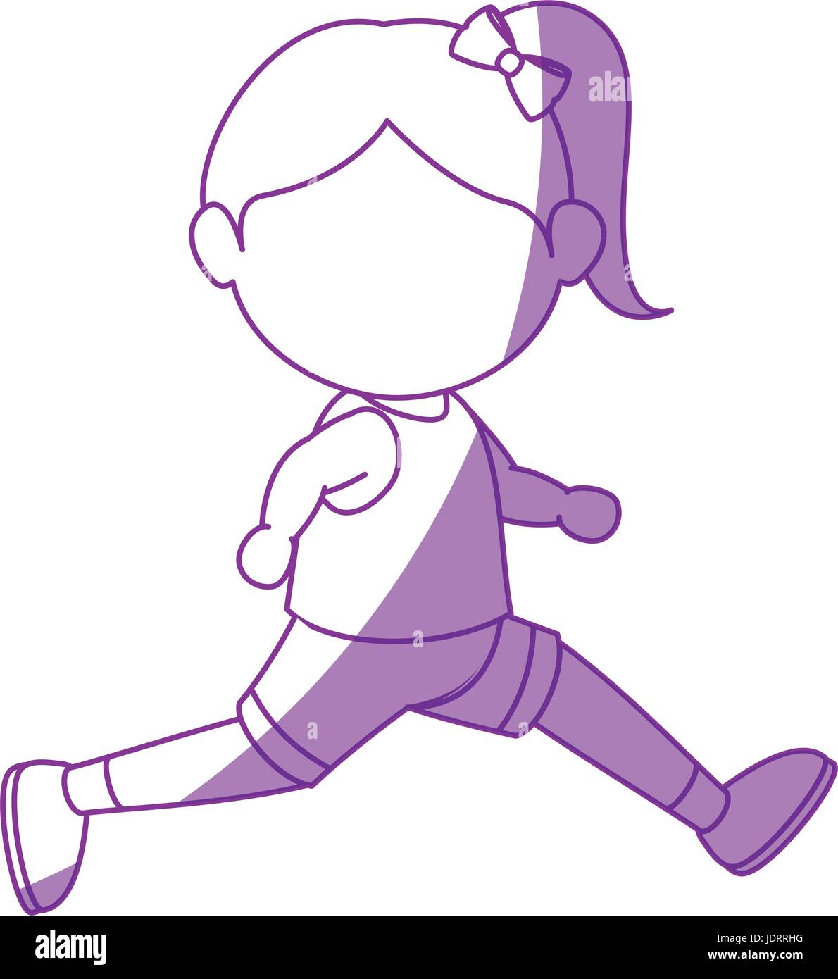Girl running cartoon icon vector illustration graphic design Stock ...