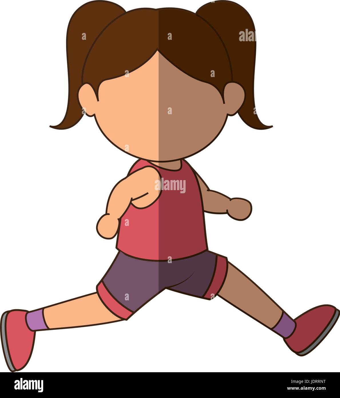 Girl running cartoon icon vector illustration graphic design Stock ...