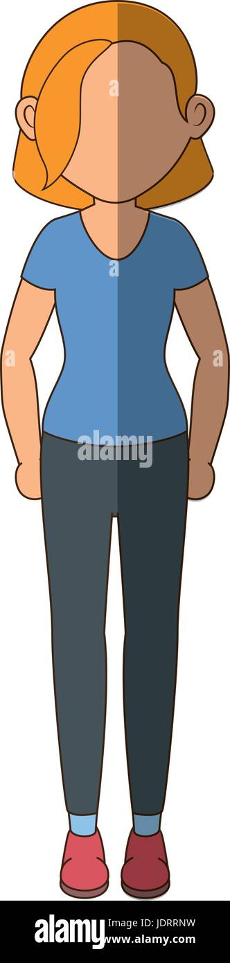 stand up women cartoon icon vector illustration graphic design Stock ...