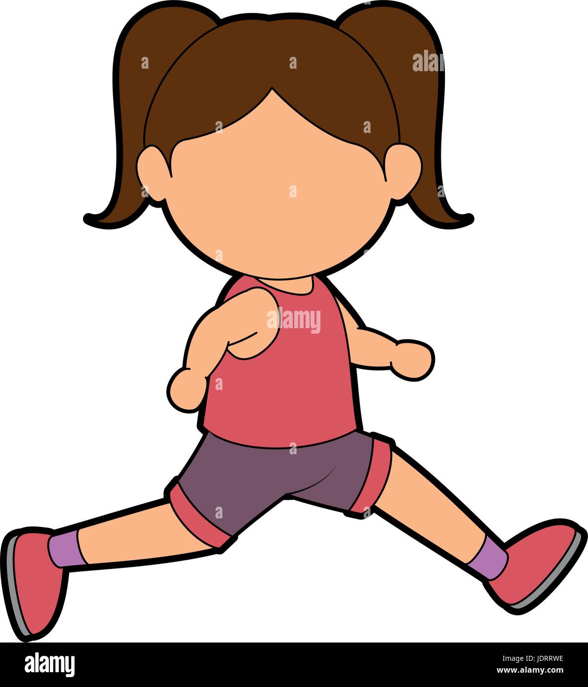 Girl running cartoon icon vector graphic illustration Stock Vector ...