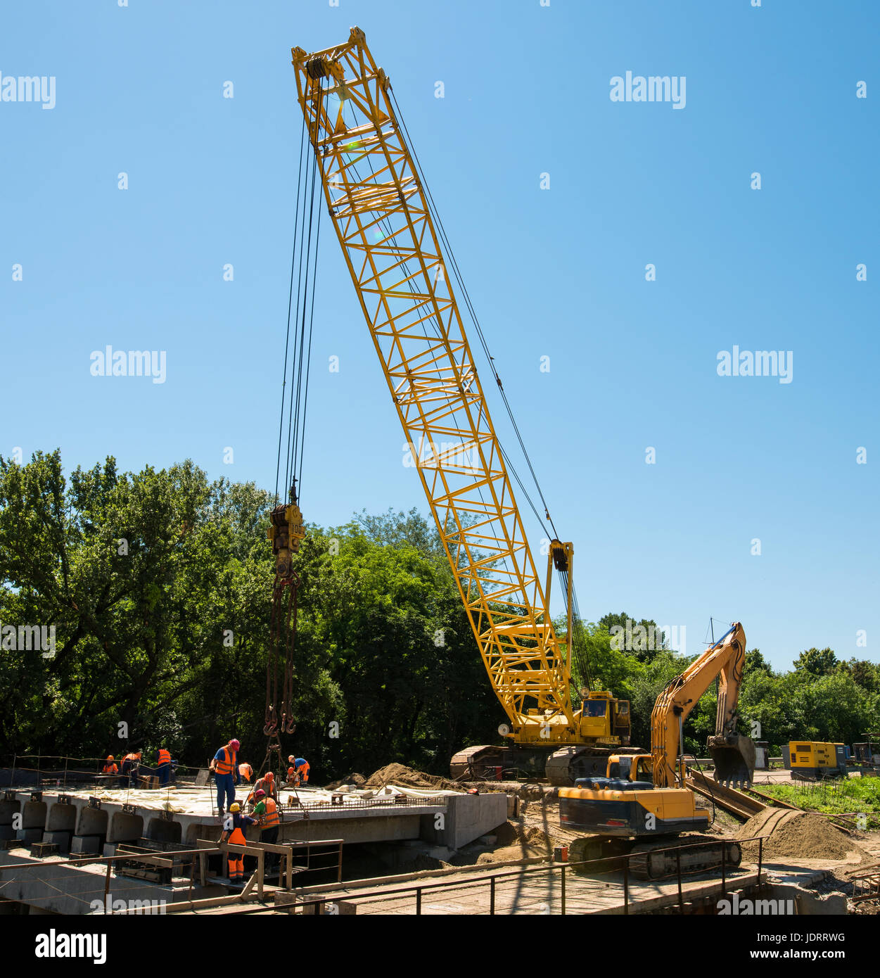 heavy large crawler crane on the construction site Stock Photo - Alamy