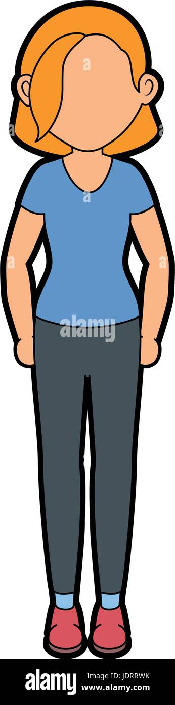 stand up women cartoon icon vector illustration graphic design Stock ...