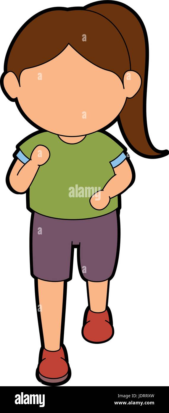Girl running cartoon icon vector graphic illustration Stock Vector ...