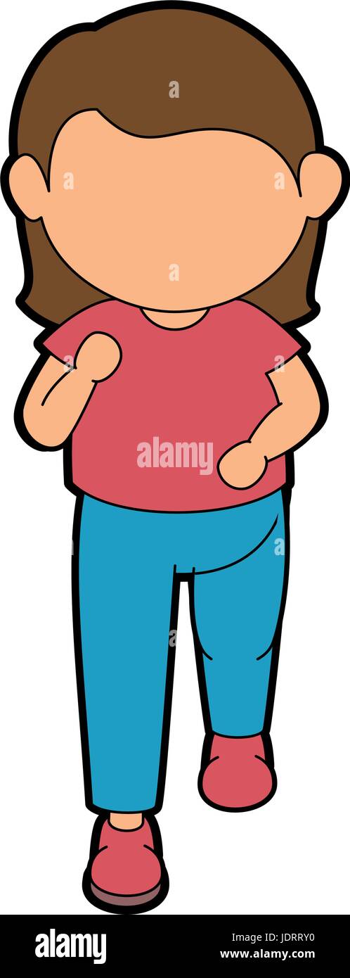 Girl running cartoon icon vector graphic illustration Stock Vector ...