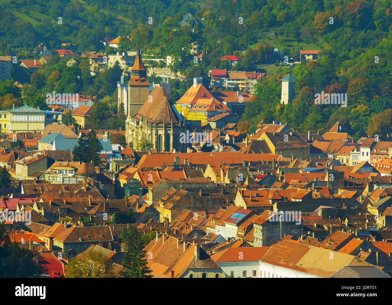 Aerial view of beautiful Old Town of Brasov. Romania Stock Photo - Alamy