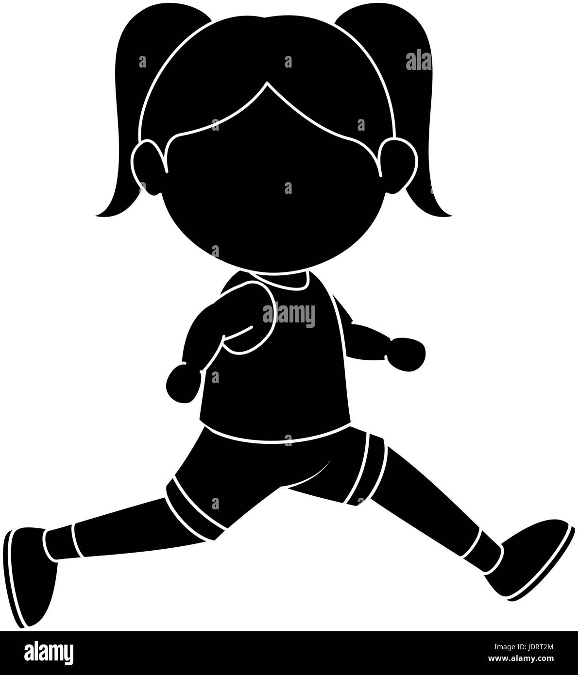 Girl running cartoon icon vector graphic illustration Stock Vector ...