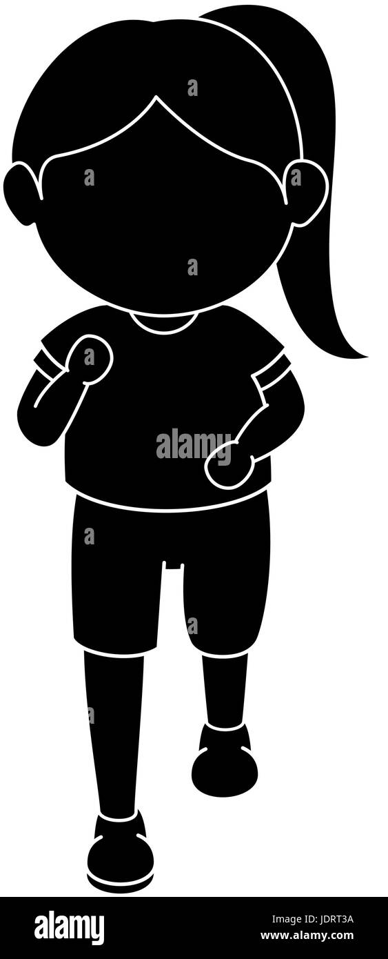 Girl running cartoon icon vector graphic illustration Stock Vector ...