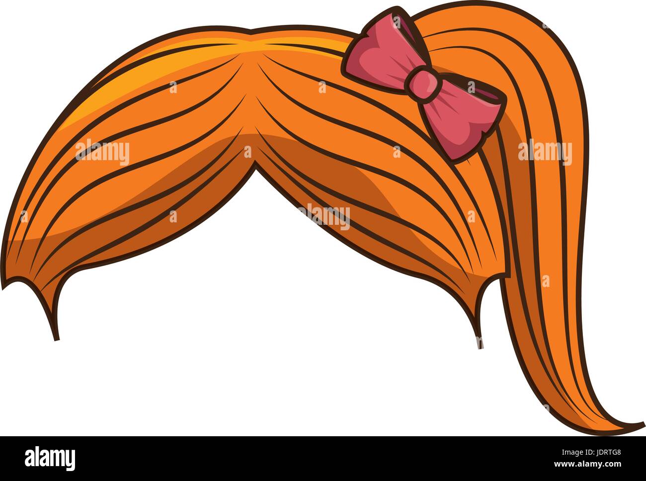 girl hairstyle with cute bow icon colorful design over white background ...