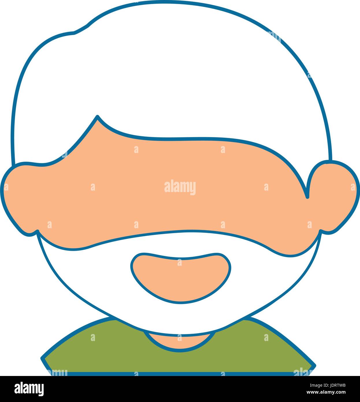 man face with beard icon over white background vector illustration ...