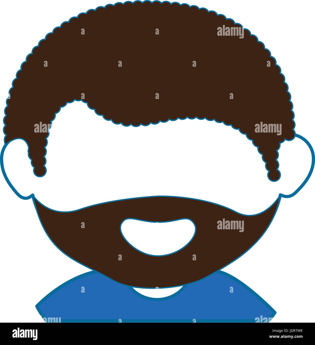 man face with beard icon over white background vector illustration ...