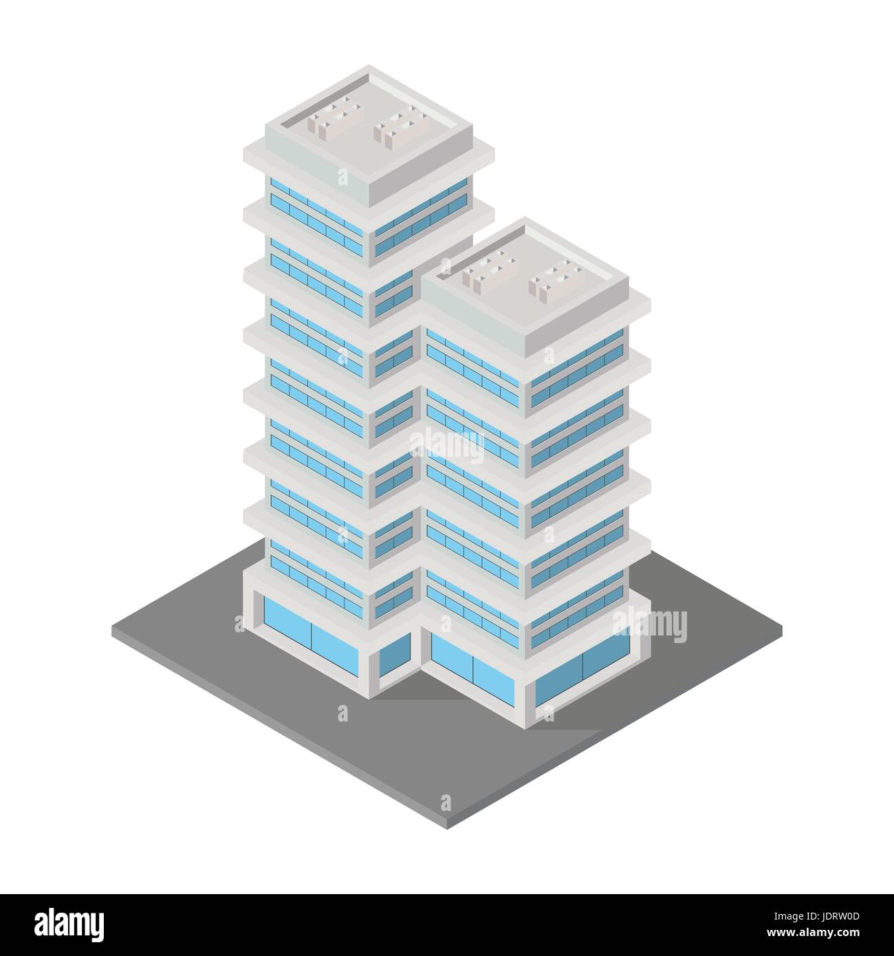 Vector isometric icon ofice or apartment building city infrastructure ...