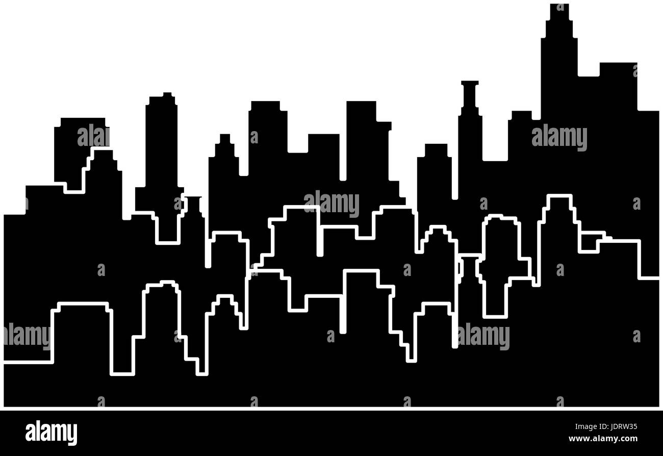 city view silhouette icon vector graphic illustration Stock Vector ...