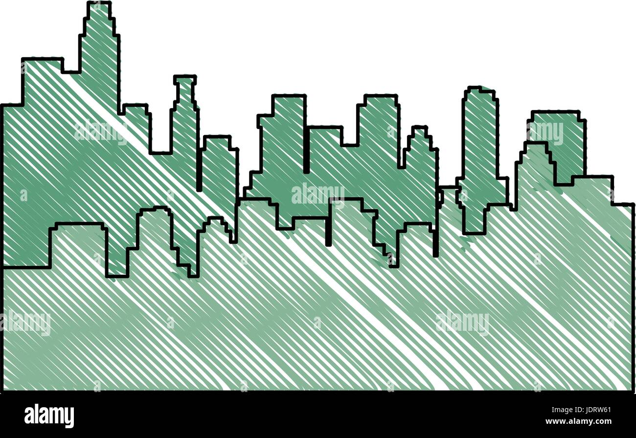 scribble city view icon vector graphic illustration Stock Vector Image ...