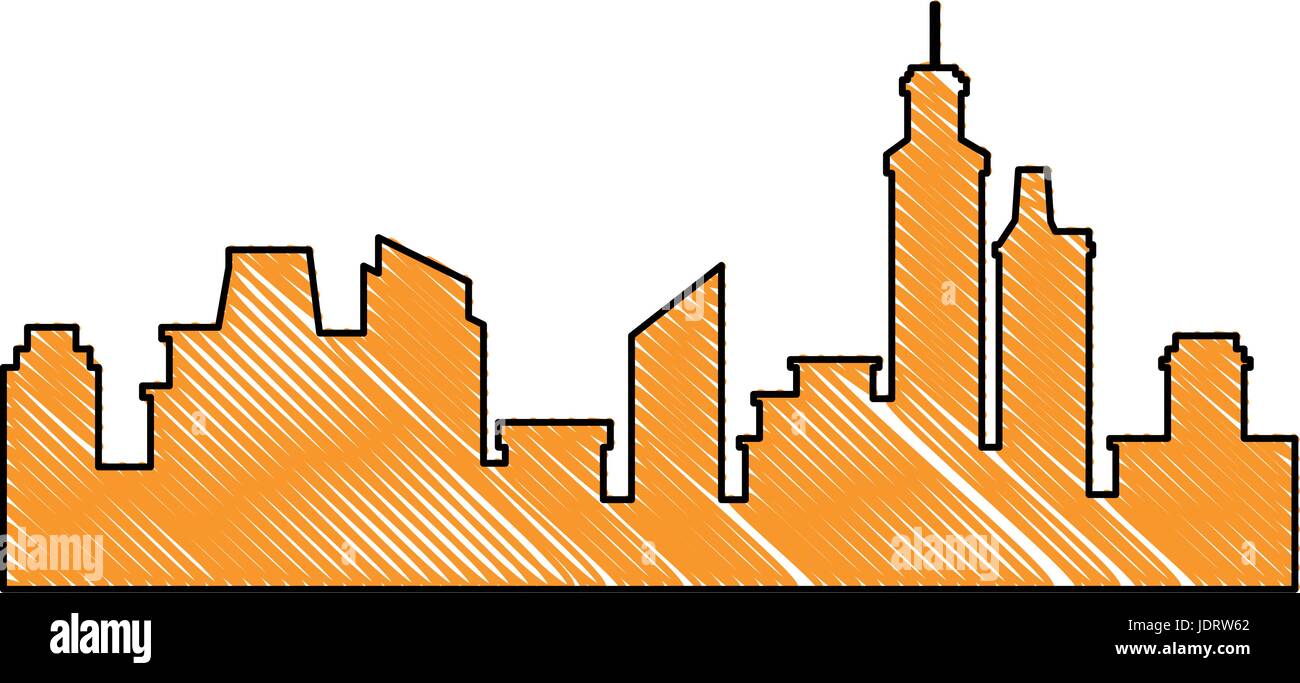 scribble city view icon vector graphic illustration Stock Vector Image ...