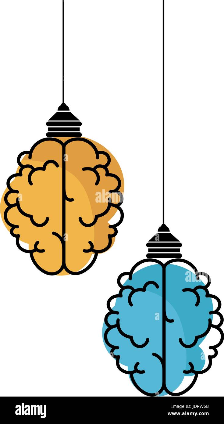 isolated two abstract brains icon vector illustration graphic design ...