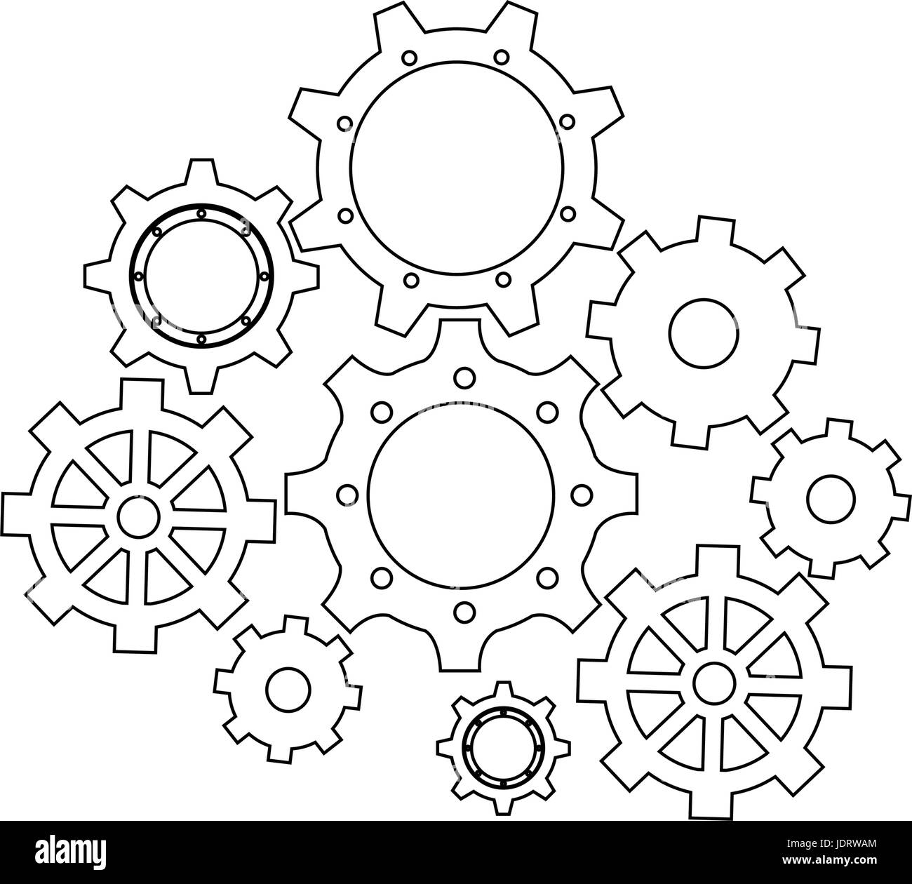 isolated gears set vector illustration graphic design Stock Vector ...