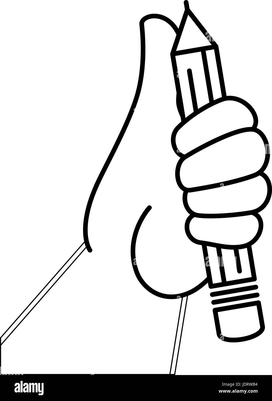 hand picking up a pencil vector illustration graphic design Stock ...