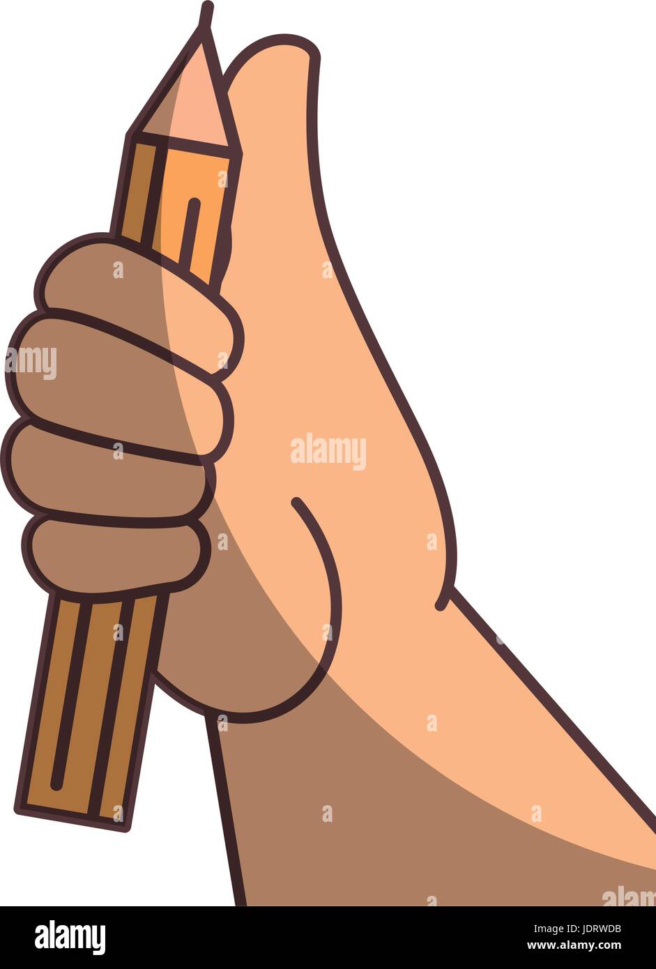 hand picking up a pencil vector illustration graphic design Stock ...