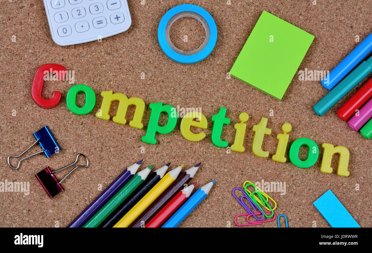 The word Competition on cork background Stock Photo - Alamy