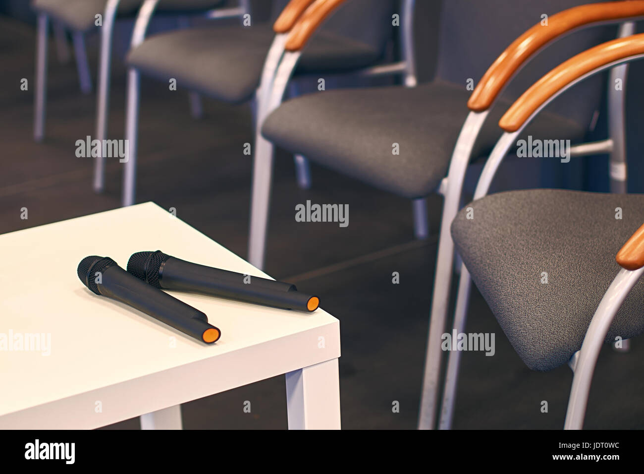 Press conference microphones table hi-res stock photography and images ...