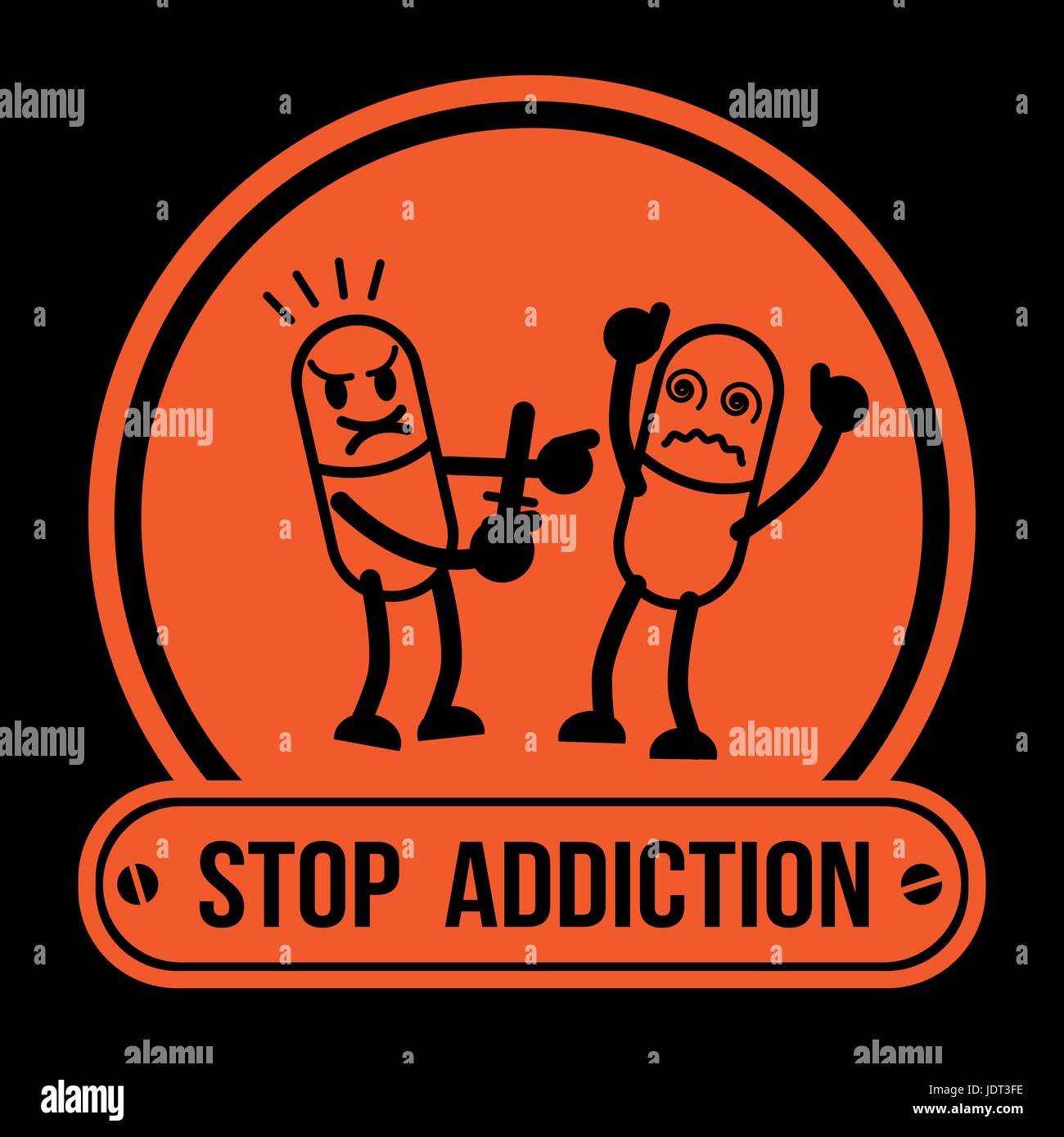 No Drugs label Campaign, Stop Addiction Amphetamine, Conceptual vector ...