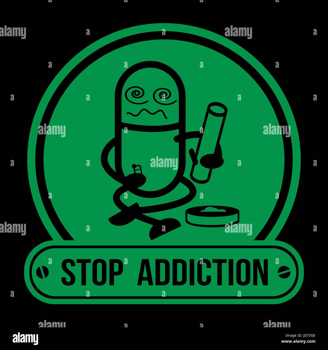 No Drugs label Campaign, Stop Addiction Marijuana, Conceptual vector ...