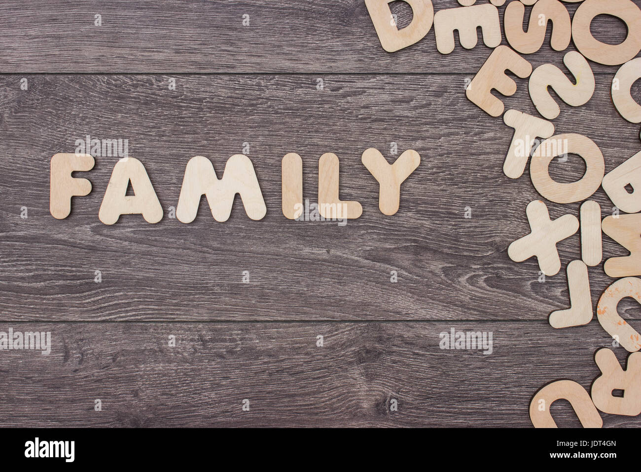 Word Family made with wooden letters next to a pile of other letters ...
