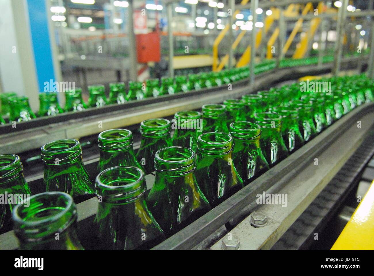 Italy, glass industry, production of glass bottles with recycled glass ...