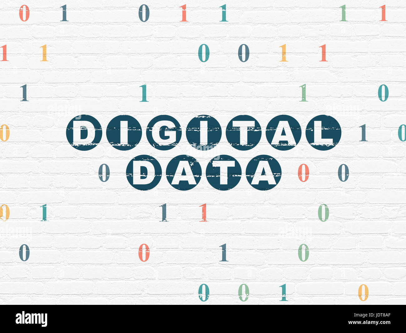 Information concept: Digital Data on wall background Stock Photo - Alamy
