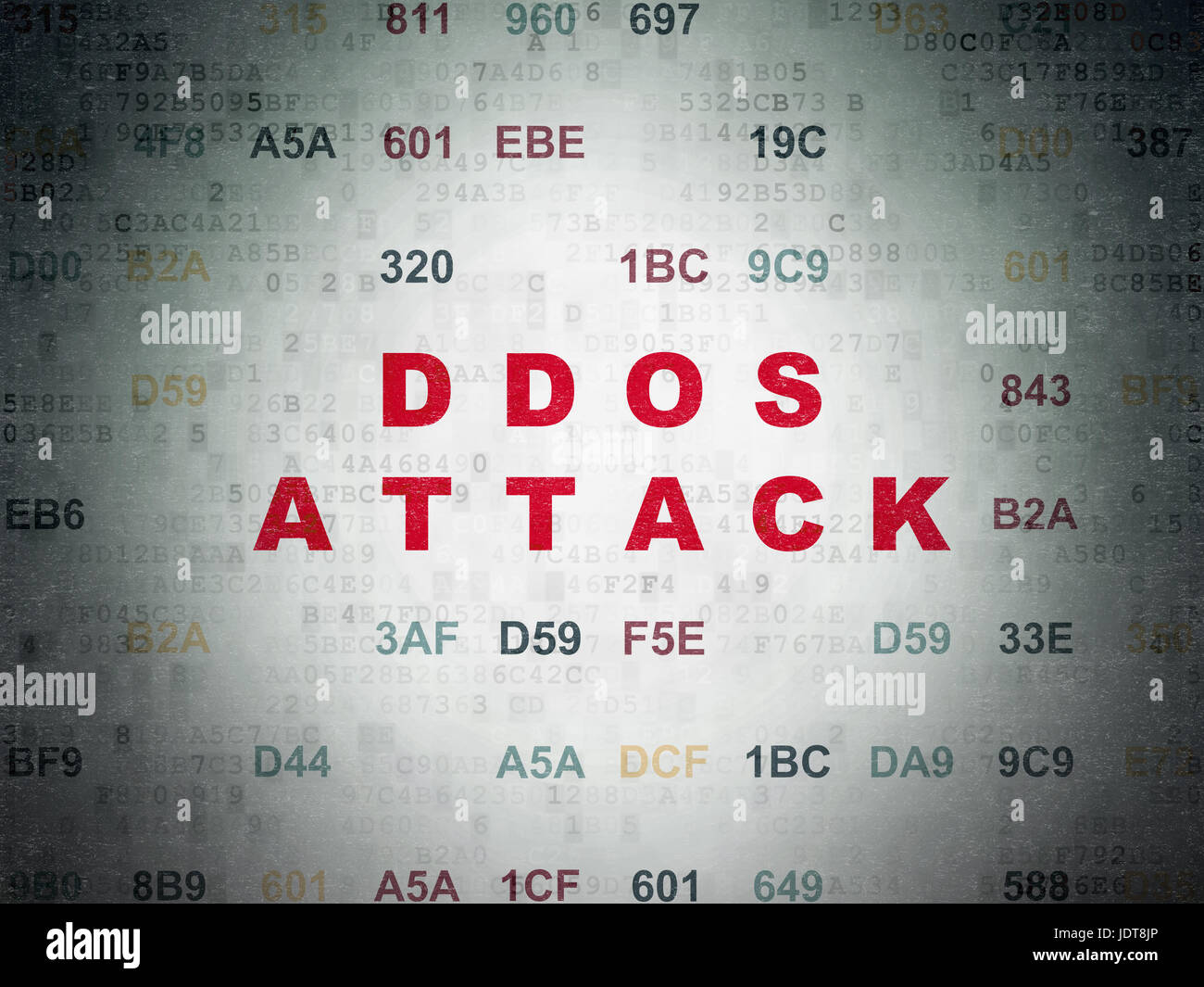 Privacy concept: DDOS Attack on Digital Data Paper background Stock ...
