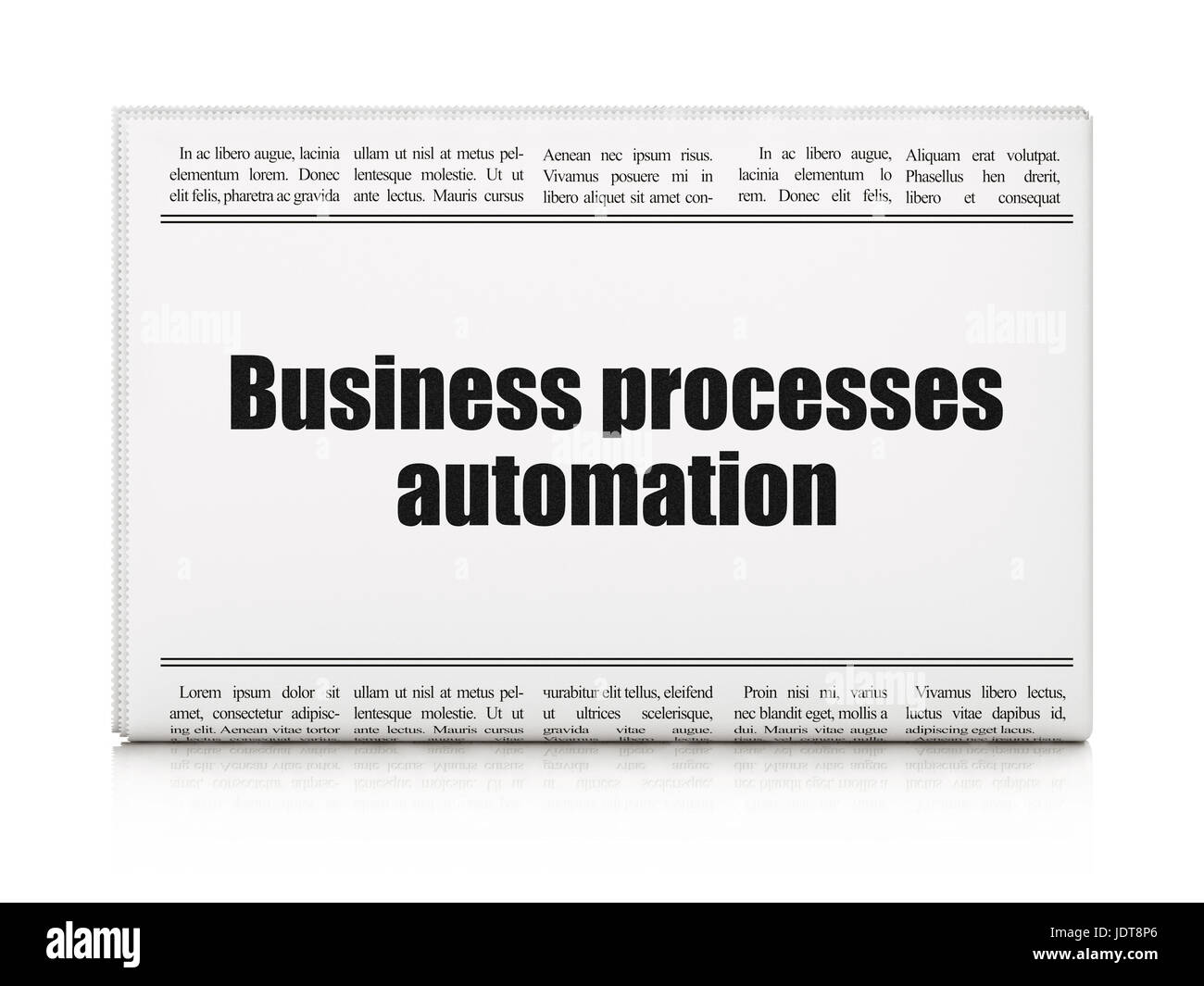 Finance concept: newspaper headline Business Processes Automation Stock ...