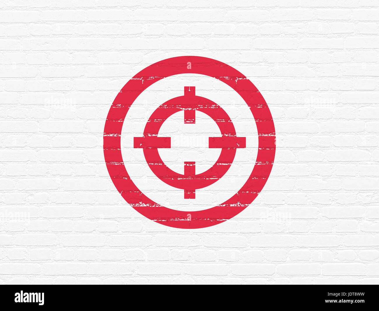 Business concept: Target on wall background Stock Photo - Alamy