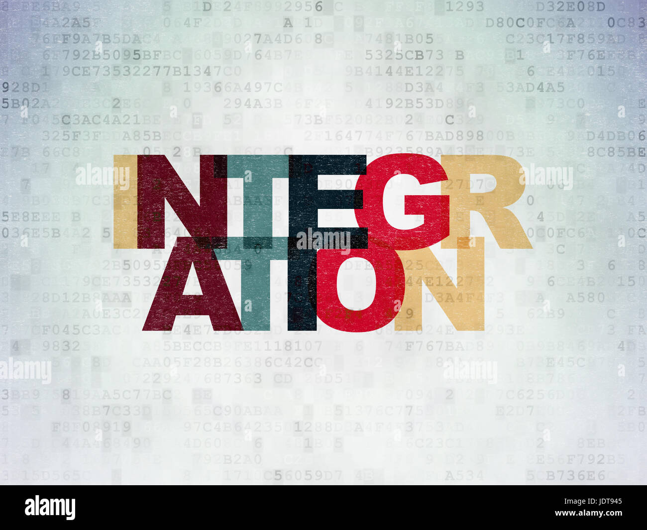 Business concept: Integration on Digital Data Paper background Stock ...