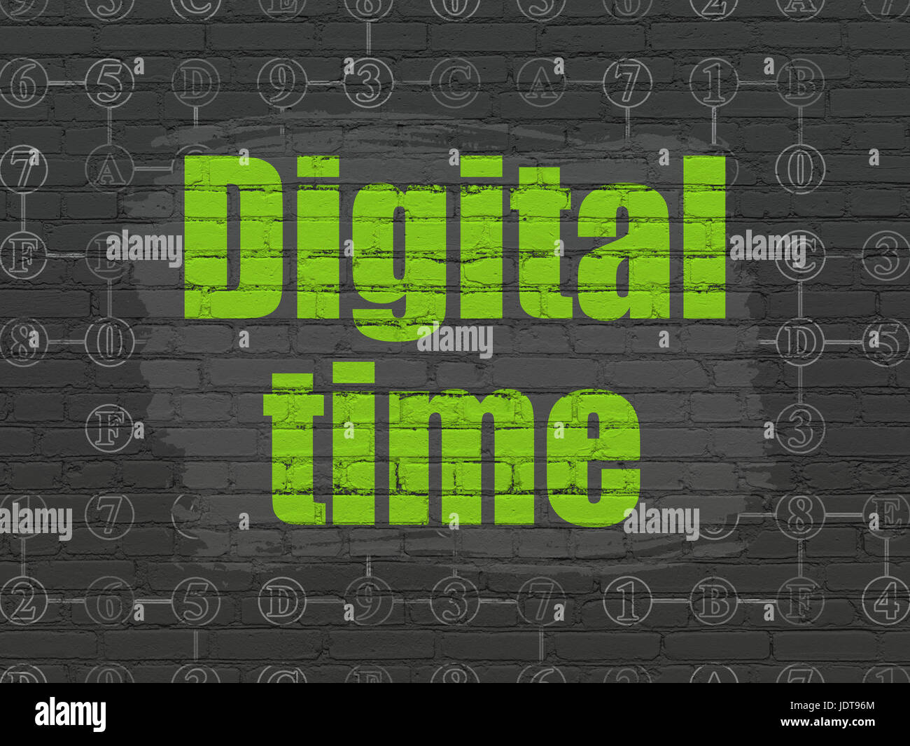 Time concept: Digital Time on wall background Stock Photo - Alamy