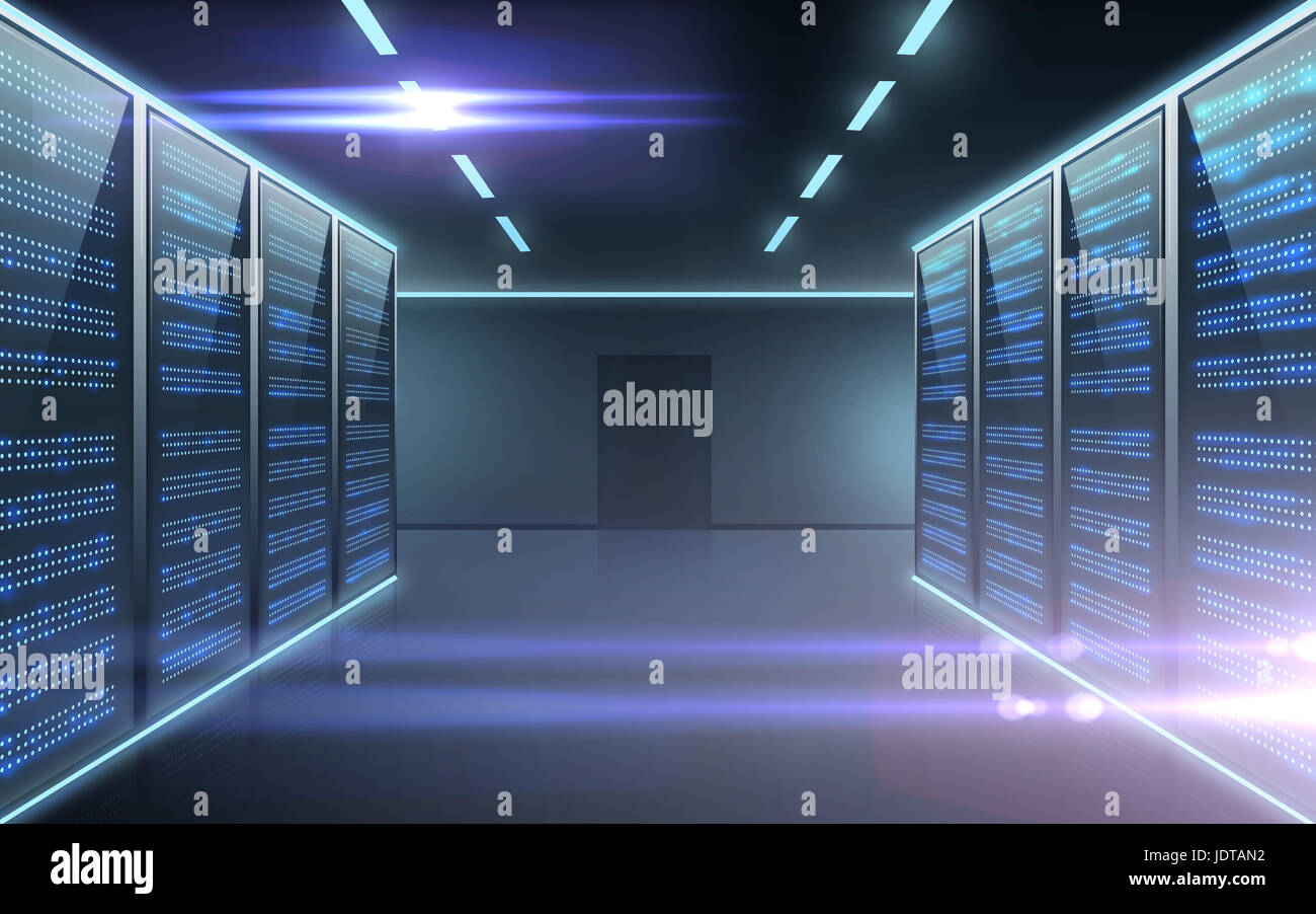 futuristic server room Stock Photo - Alamy