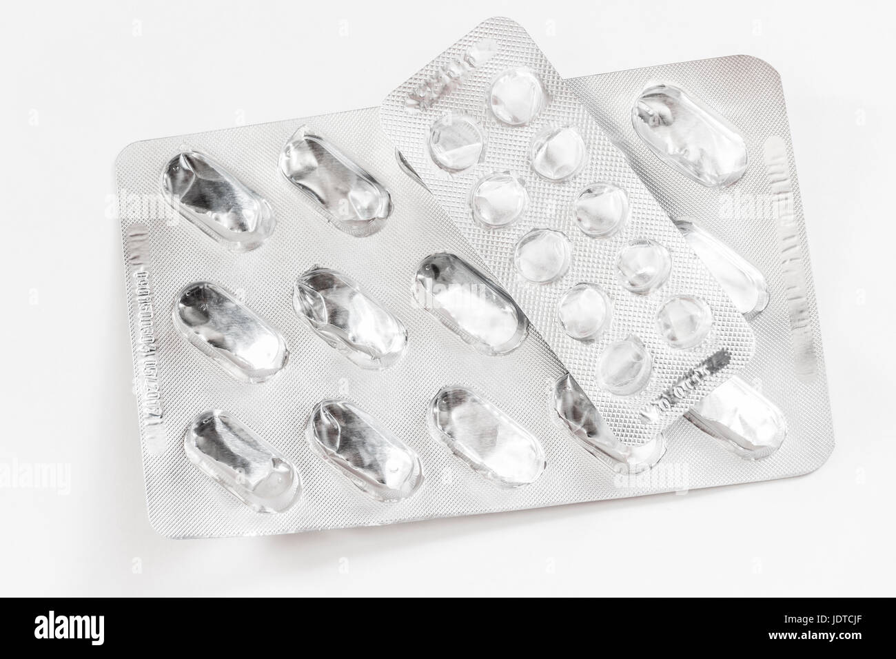 Empty packaging of pills close-up on a light background Stock Photo - Alamy