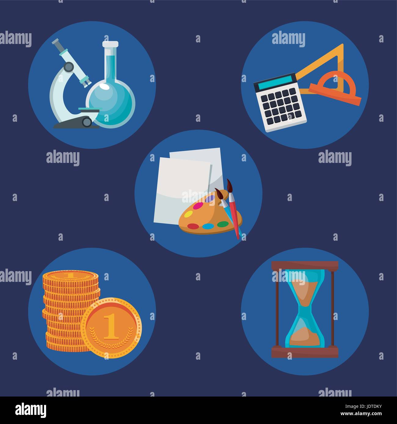 color background set icons knowledge Stock Vector Image & Art - Alamy