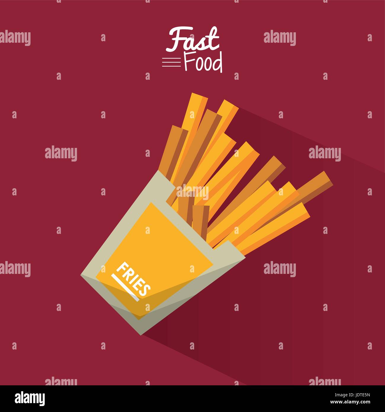 poster fast food in purple background with fries portion Stock Vector ...