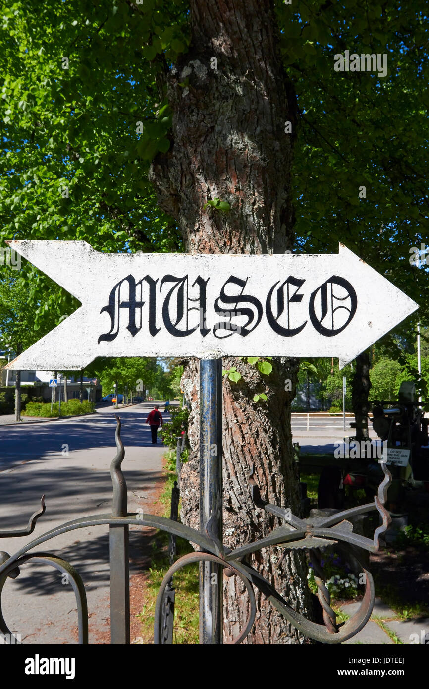 Museum sign, Imatra Finland Stock Photo - Alamy